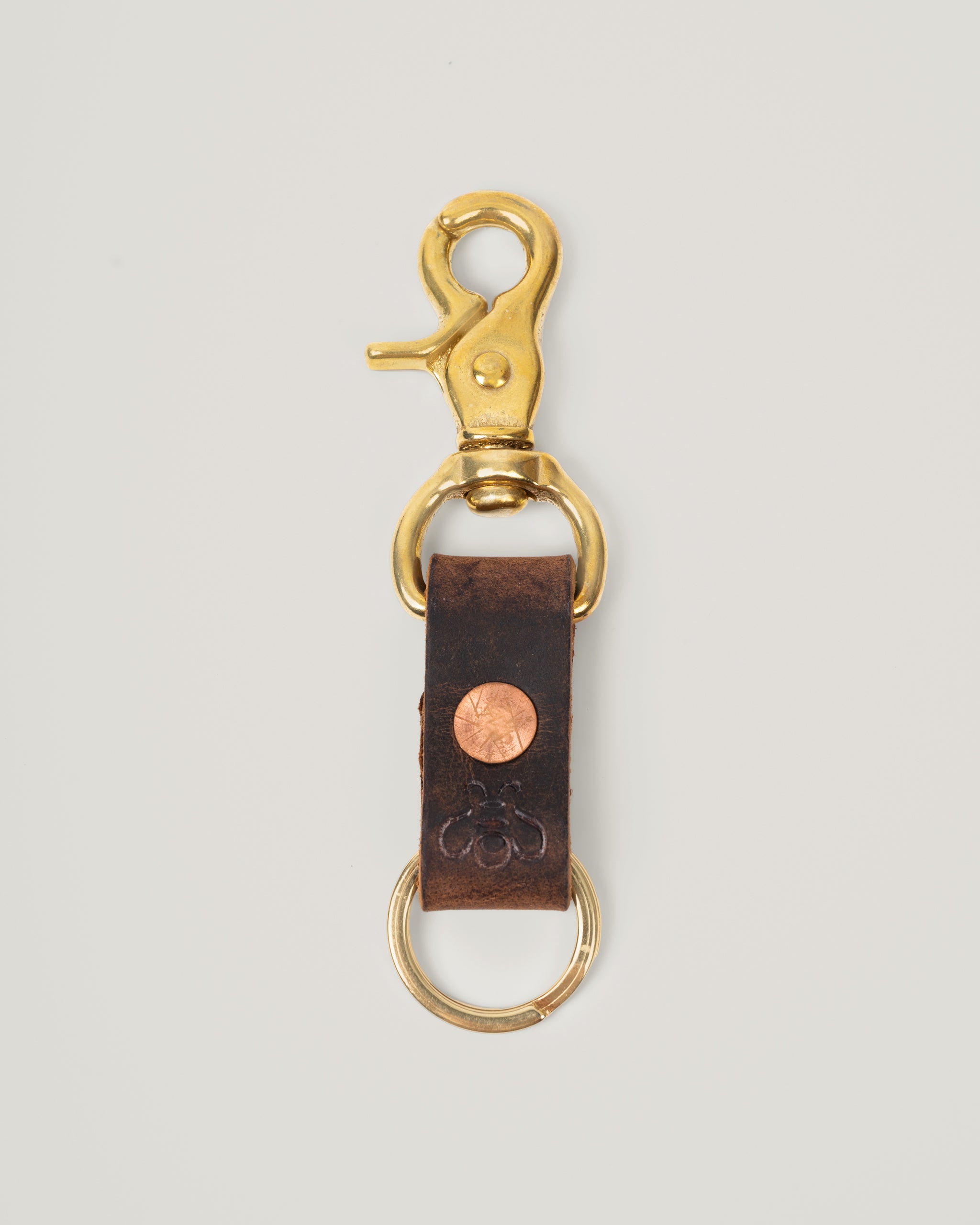 The Brass Key Ring - Leather Keychain with Copper Rivet | Rellebee